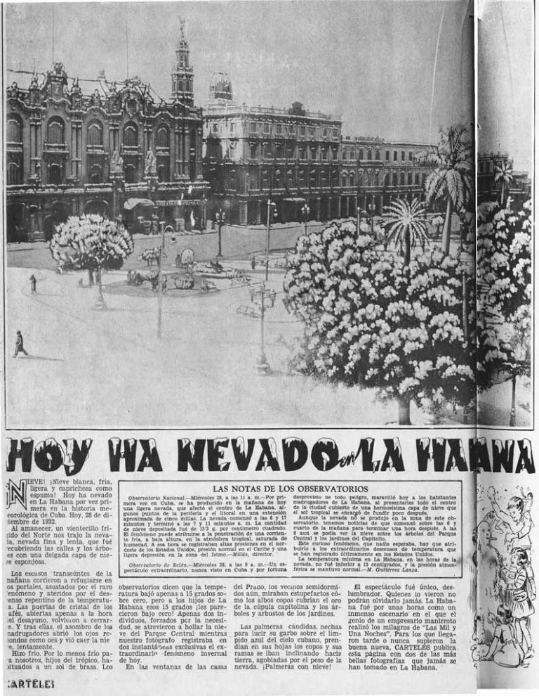 ¿Es verdad que cayó nieve en Cuba?